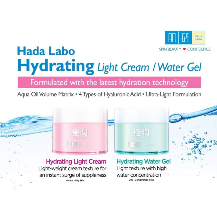 Hada Labo Hydrating Light Cream / Hydrating Water Gel 14g | Lazada