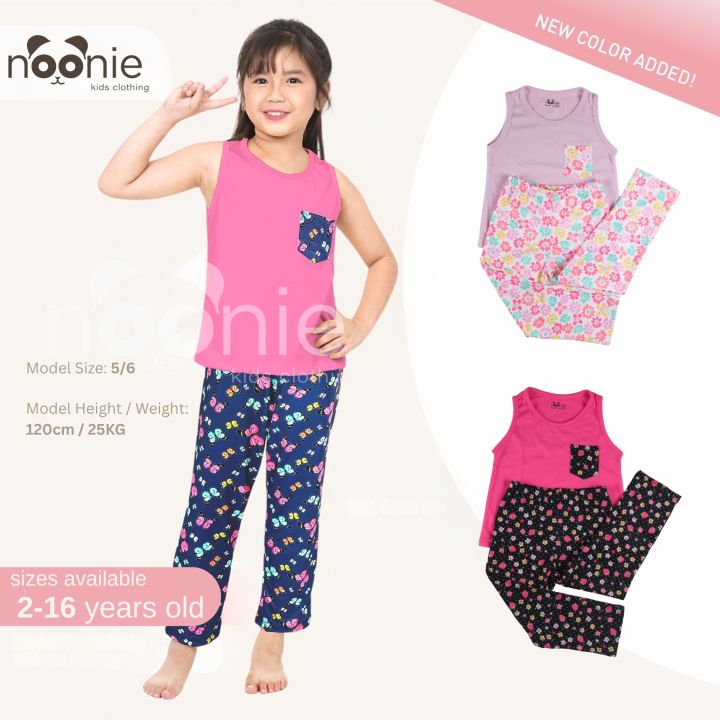 Noonie - Girls Terno (2-16Y)- Cotton Sando Tank & Pajama Set - Terno ...