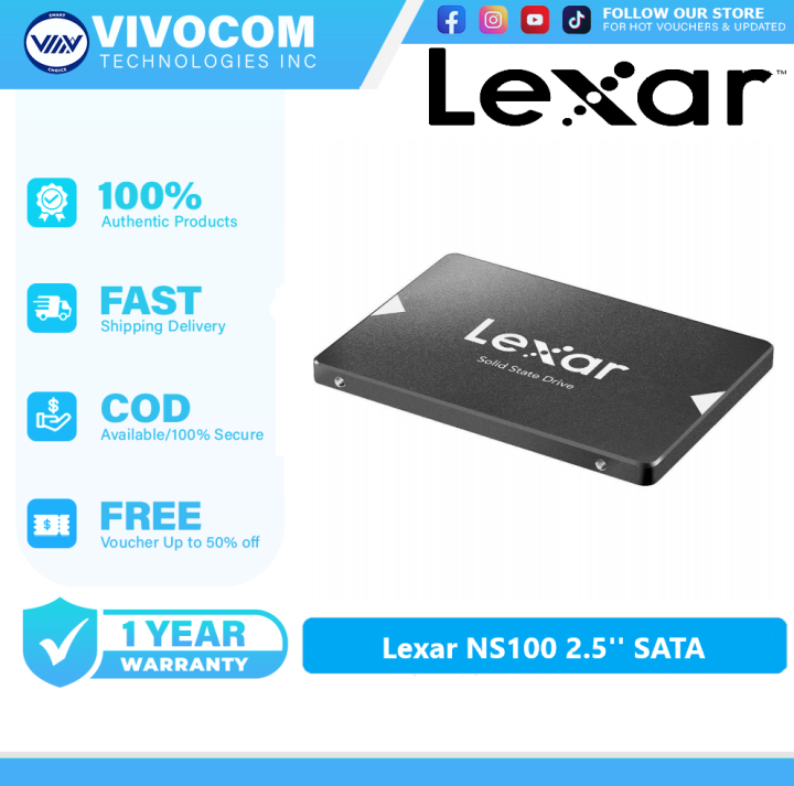 Lexar SSD NS100 2.5" SATA 6Gb/s 128GB 256GB 512GB Internal Solid State ...