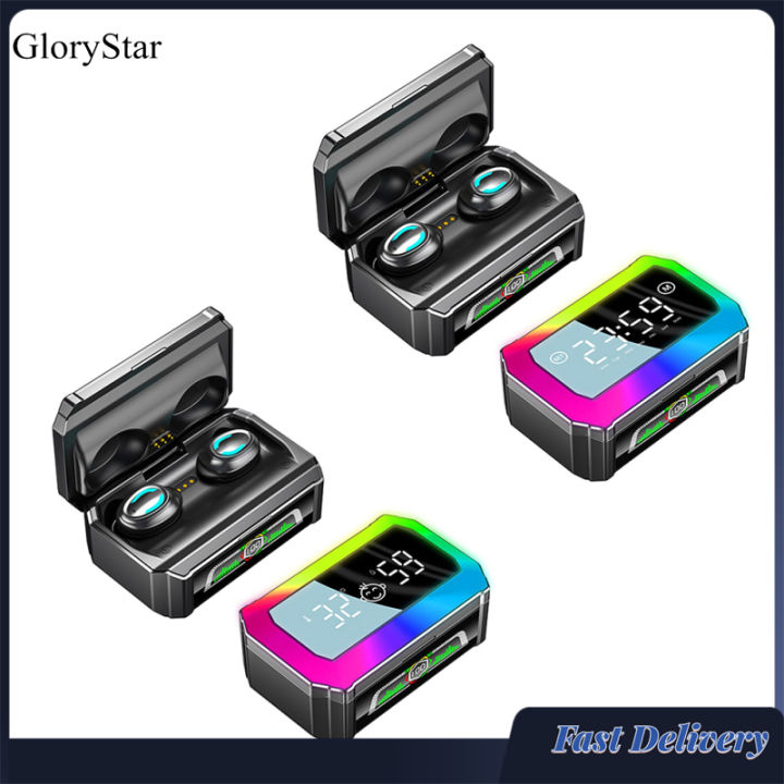 GloryStar หูฟังแสง RGB หูฟังเอียบัดไร้สายอุณหภูมิความชื้นหูฟังนาฬิกา ...