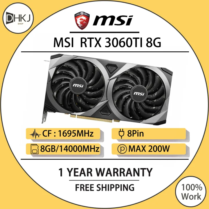 USED MSI RTX 3060 Ti VENTUS 2X OC Graphics Card GDDR6 256bit GDDR6 RTX ...