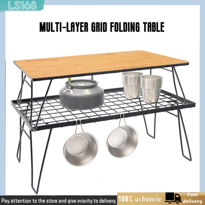 Portable Detachable Outdoor Camping Table Barbecue Folding Table ...