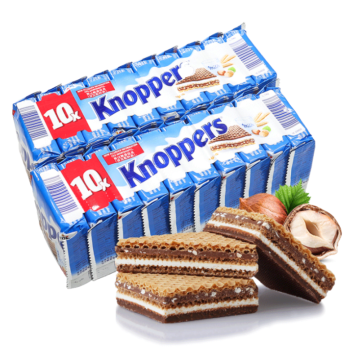 Germany imported knoppers wafer biscuits milk hazelnut chocolate ...