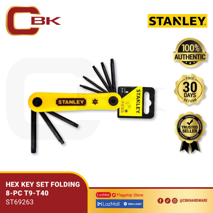 Stanley 69-263 Hex Key Set 8 Pcs Folding TORX (Yellow) | Lazada PH