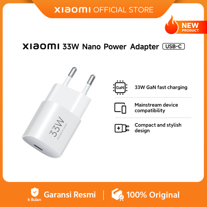 Xiaomi 33W Nano Power Adapter (USB-C) | 33W GaN fast charging ...