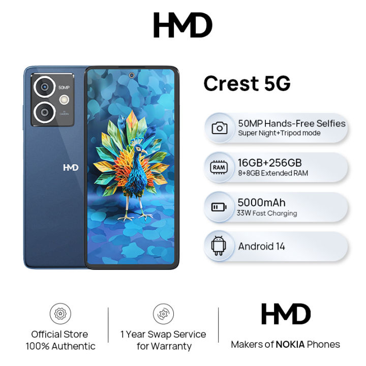 HMD Crest 5G 50MP Selfie 6.67‘’ OLED Screen 33W Fast Charging & HMD Smartphone Pulse Pro Android ...