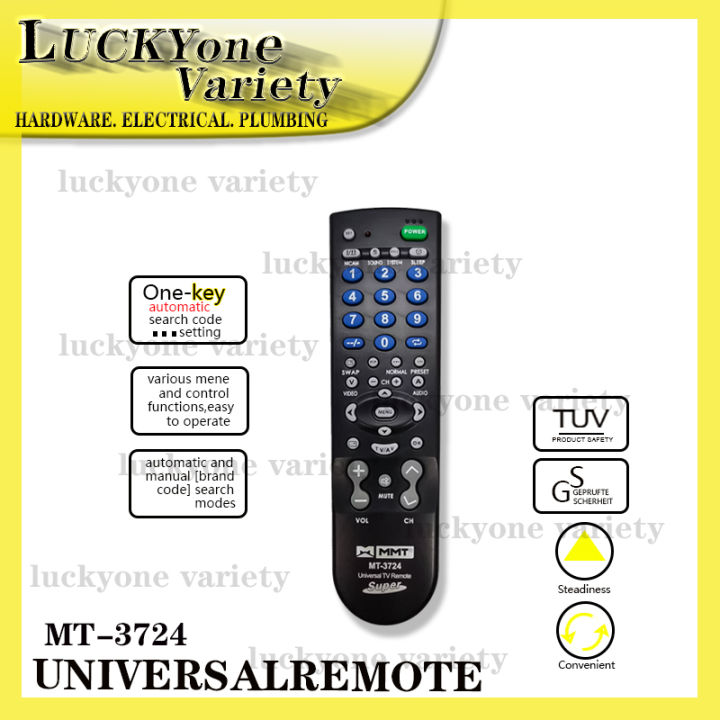 UNIVERSAL TV REMOTE CONTROL MMT MT3724 (BLACK) | Lazada PH