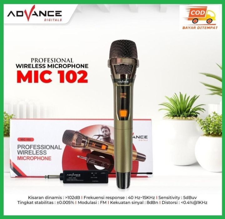 Mic wireless single 102 dan 101 Mic Profesional Wireless Microphone ...