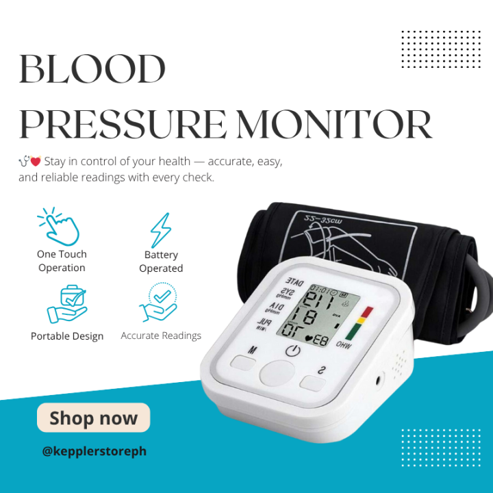 Electronic Blood Pressure Monitor Kit- Portable Easy To Use One Touch ...