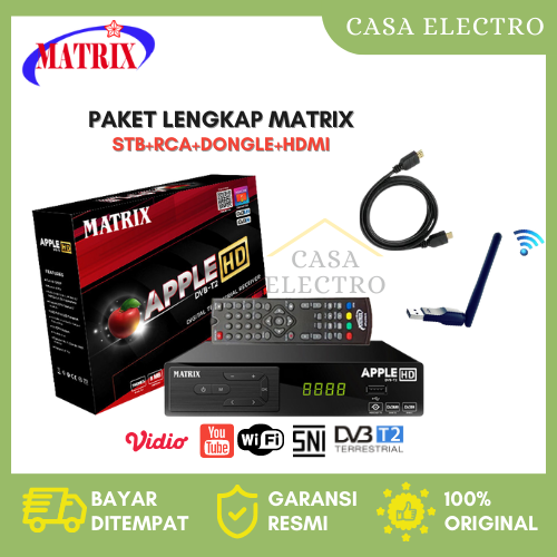 MATRIX Set Top Box TV Digital Matrix Apel Silver Kuning DVBT2 Full HD / Set Top Box Digital ...