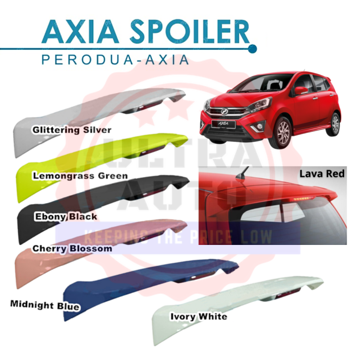 Perodua Axia Spoiler (With Paint & LED) 2014 2015 2016 2017 2018 2019 ...