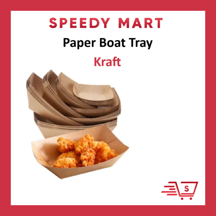 Dulang Kertas [50pcs/Pkt] Brown Paper Tray / Krathong Tray / Rain Drop ...