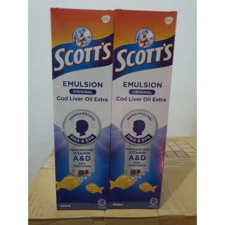 SCOTT'S EMULSION C.O.D LIVER OIL EXTRA 400ML X 2 BOTTLE | Lazada
