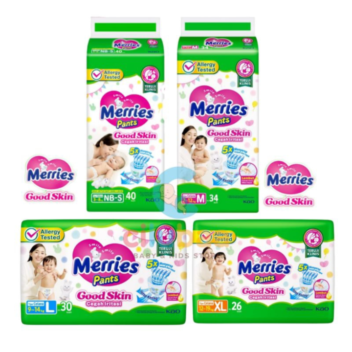 MERRIES GOOD SKIN PANTS / POPOK BAYI / BABY DIAPERS JUMBO PACK | Lazada ...