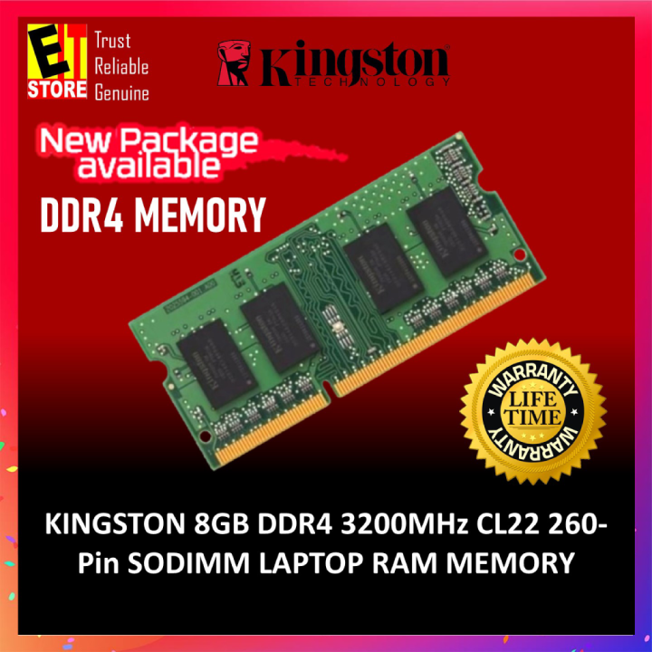 KINGSTON RAM 8GB /16GB DDR4 3200MHz CL22 260-Pin SODIMM LAPTOP RAM ...