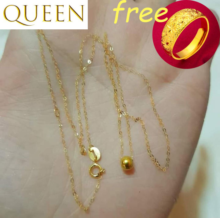 Original 24k Saudi Gold Pawnable Necklaces for Women Nasasangla Simple ...