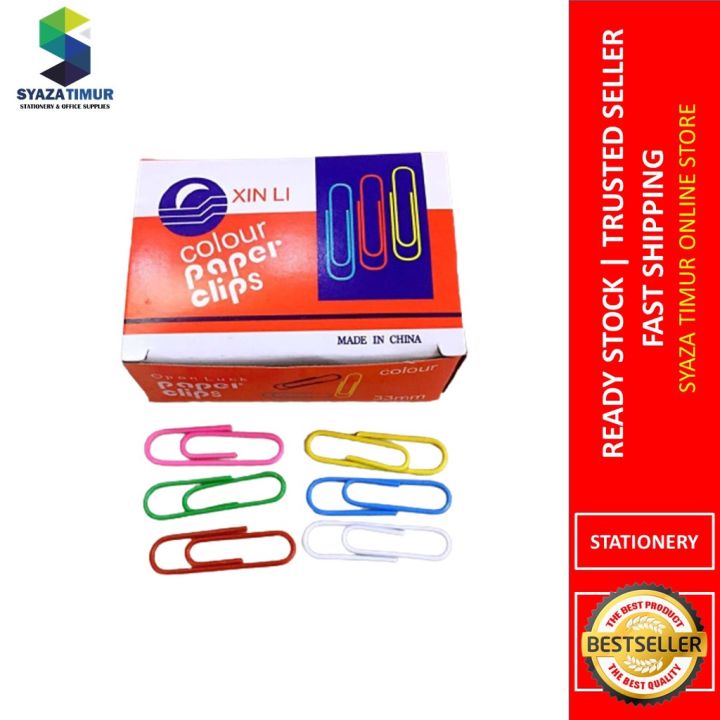 [ST-GR MY] XIN LI Multi Colour Paper Clips 50 MM / Klip Kertas Colour ...