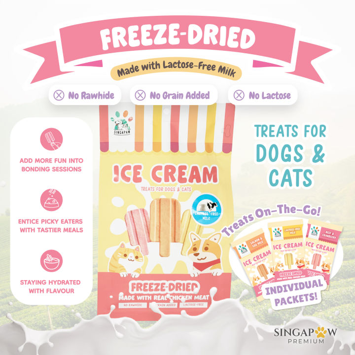 Singapaw Freeze Dried Ice Cream Chicken Dessert Treats for Dogs and ...