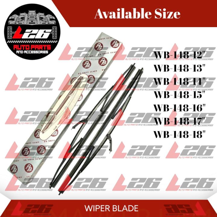 2PIECES UNIVERSAL WIPER BLADE SIZES AVAILABLE WB-148 12" 13" 14' 15" 16 ...