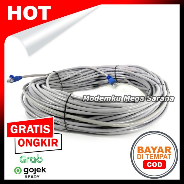 Kabel LAN 40 Meter UTP CAT6 Spectra & RJ45 Straight - Tinggal Pakai | Lazada Indonesia