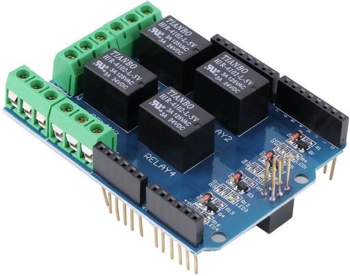 5V 4 Channel Relay Shield Module for Arduino Raspberry Pi DIY Smart ...