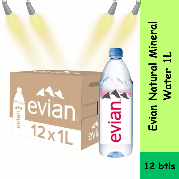 Evian Natural Mineral Water 1L x 12 Bottles (1 Carton) - Pure Alpine ...