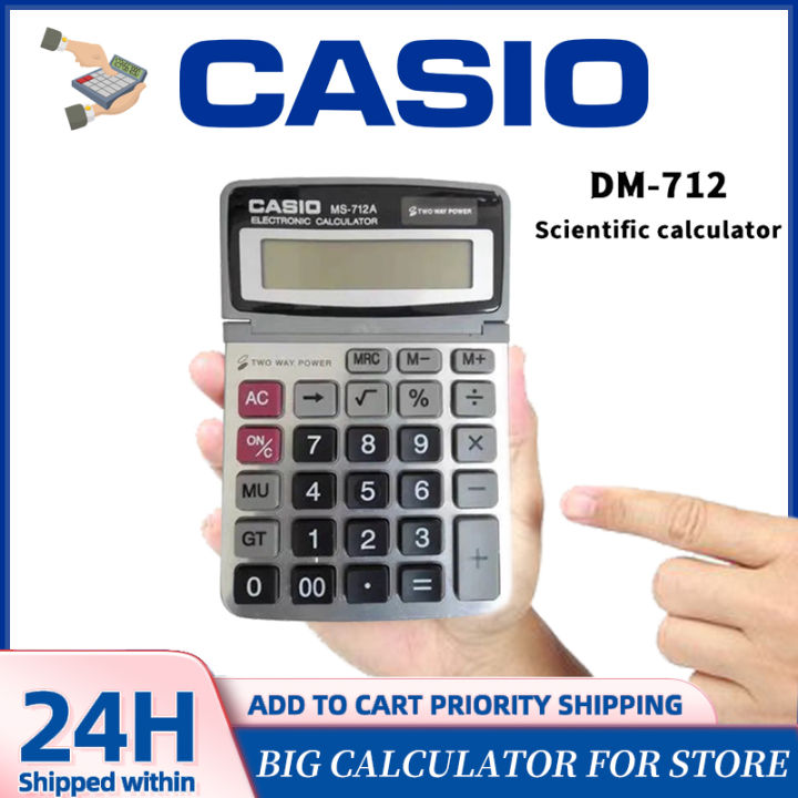 calculator casio DM-712 Electronic Calculator Office Slide Switch Big Display 12 Digits ...