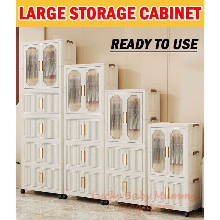 Double Door Wardrobe with Collapsible Cabinet Storage Foldable ...