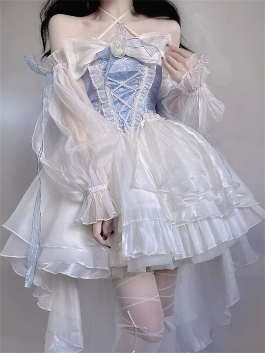 French Romantic Style Lolita Op Elegant Girl Cosplay Princess Puff ...
