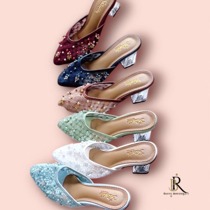 Sepatu Wanita Hak Kaca 7cm size 35-45 Ka rose Series/High Heels Party ...