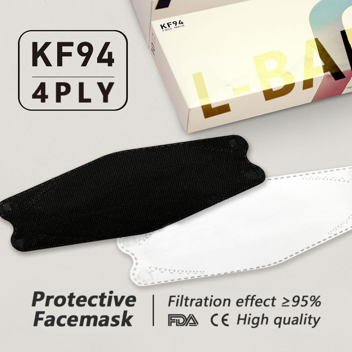 100Pcs Kf94 Face Mask Protection against volcanic dust 4 Layer Non-woven Protection Filter ...