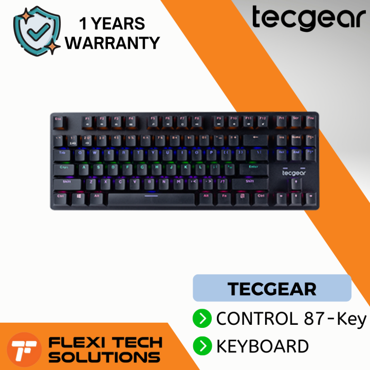 Flexi Tech TECGEAR CONTROL 87-Key Wireless RGB Mechanical Keyboard ...