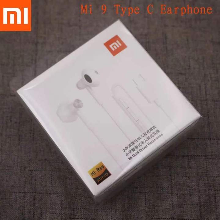 Original Xiaomi Mi 9 Type-C Earphone Dual Driver Half In Ear Earphone ...