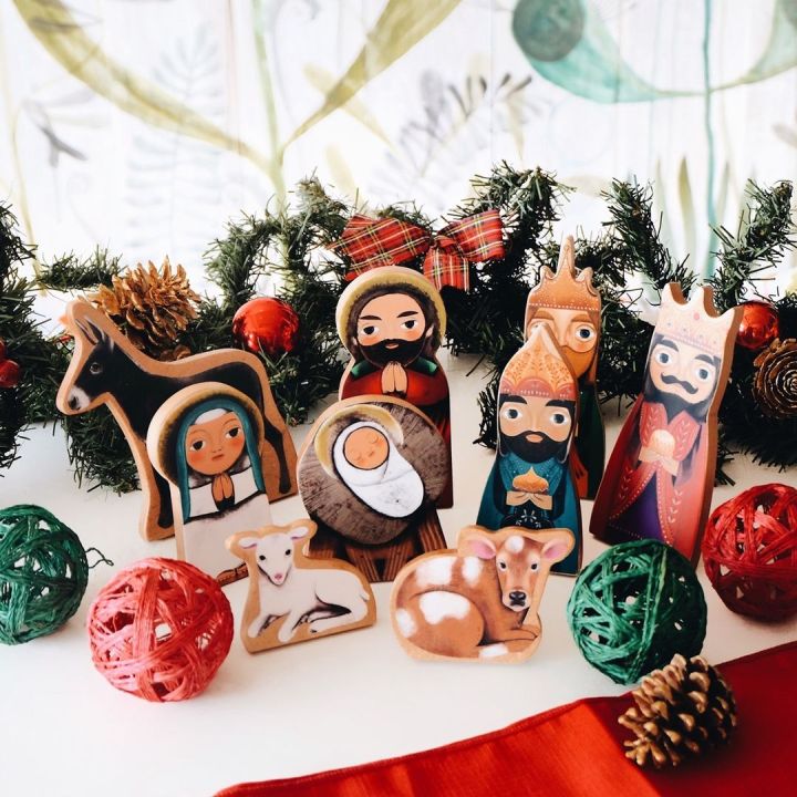 Papemelroti Wood Nativity Set | Belen Holy Family | Christmas Gift Home ...