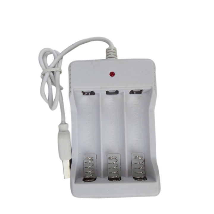 Pengisi Daya USB Universal 3 Slot Adaptor Baterai AA / AAA | Lazada ...