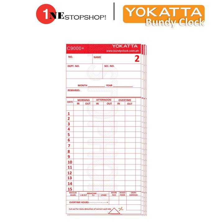 100pcs Timecard for Bundy Clock,Timecard for Yokatta , Eagletime ...