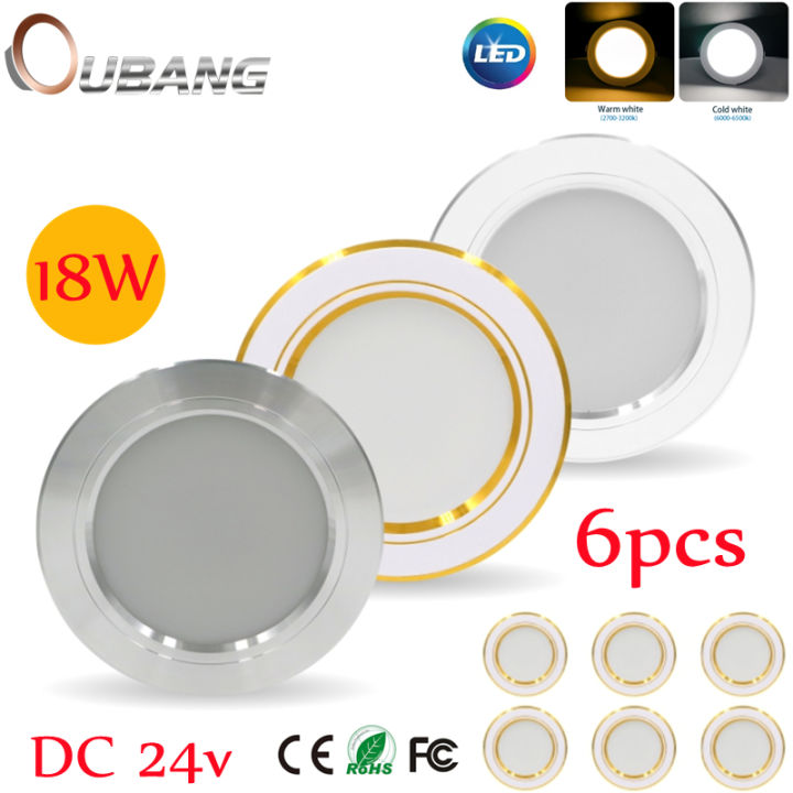 OU BANG 6pcs LED Downlight DC 24v Ceiling Light 5W 9W 12W 15W 18W Cool ...