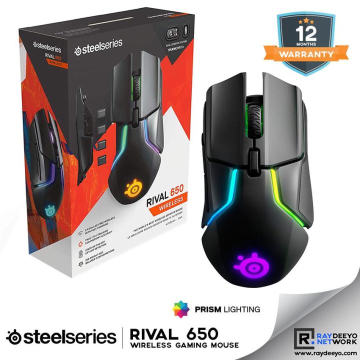 SteelSeries Rival 650 Dual Sensor RGB Wireless Gaming Mouse [256 Weight ...