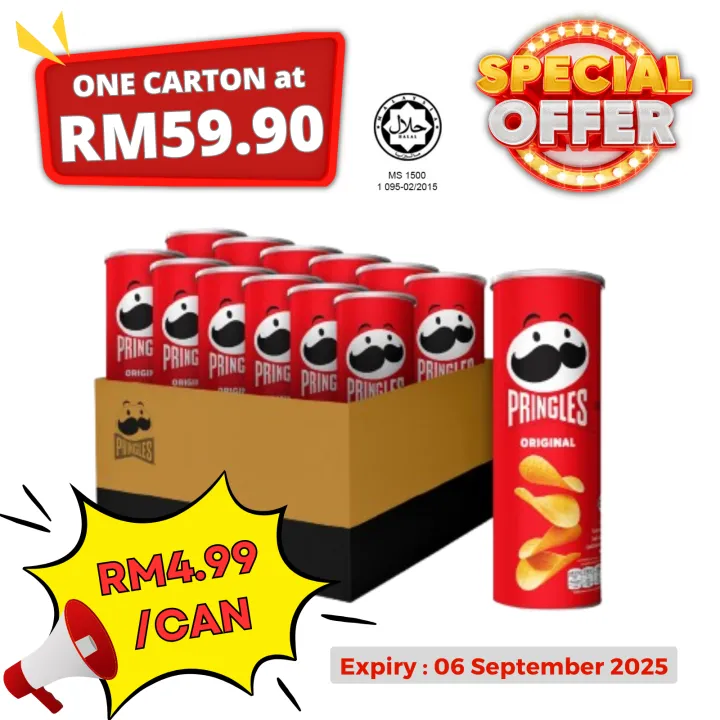 Pringles Potato Chips - Classic Flavor Cartons 12 x 102g [Expiry Date ...
