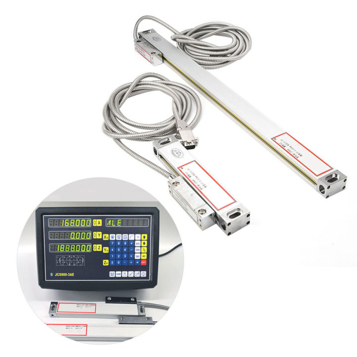 2 ชิ้น Linear Scale 2ae3ae แกน Readout Dro อลูมิเนียม Linear Scale สำหรับเครื่องกลึง Encoder 0339