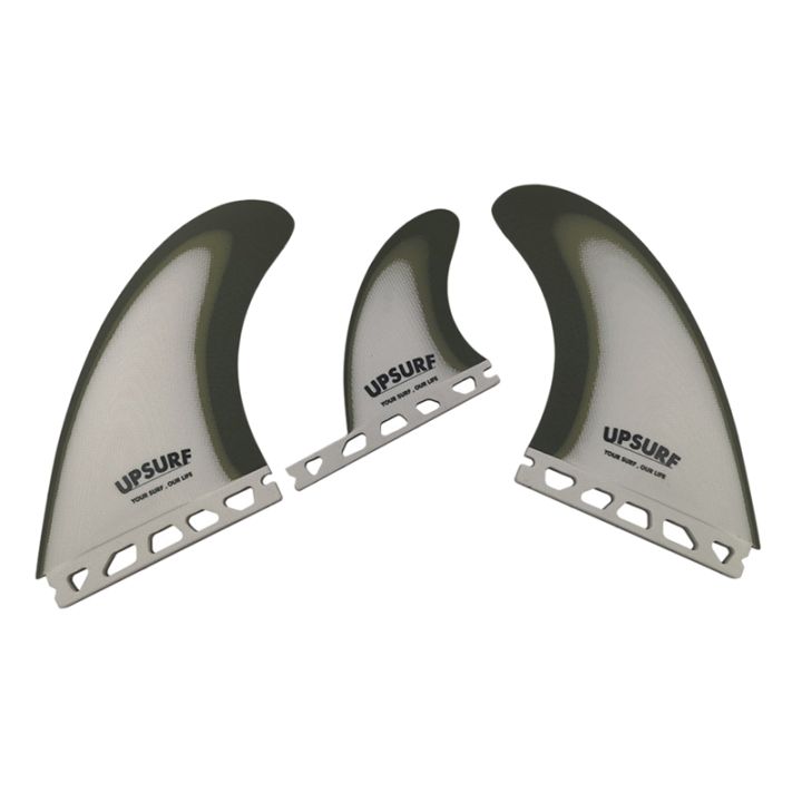 Surfboard Fins Single Tabs Fins ArmyGreen with White Fiberglass New ...