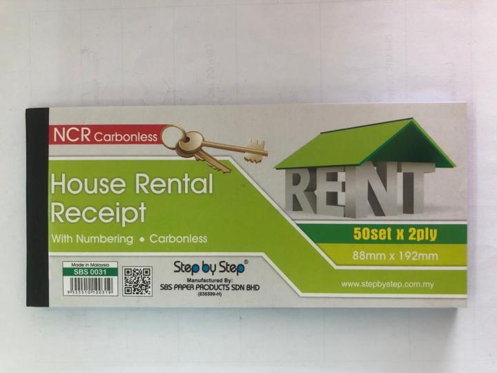 NCR Carbonless House Rental Receipt Book With Numbering 50 set x 2ply ...