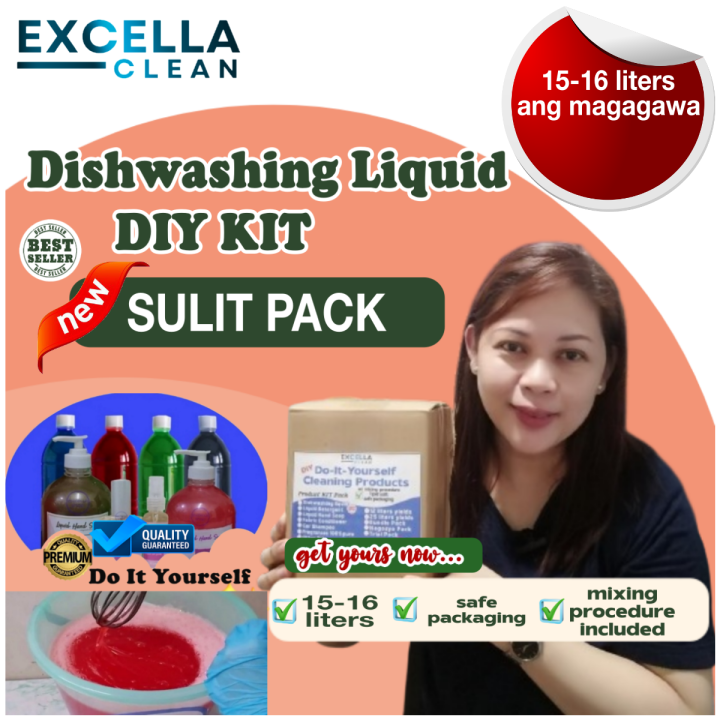 Excella Clean DIY Dishwashing Liquid KIT SULIT PACK 15-16 liters yield ...