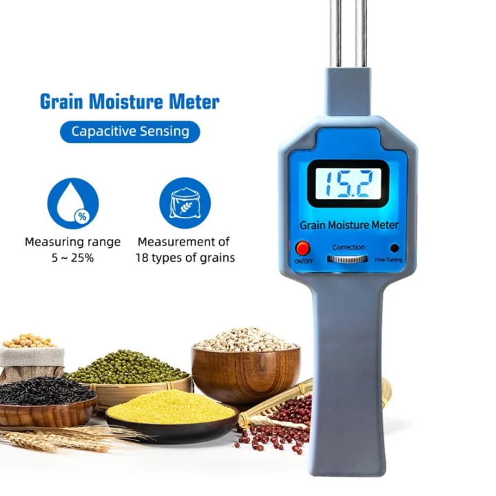 Digital Grain Moisture Meter Tester Moisture Testing Tool Measurable ...