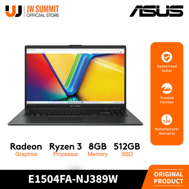 Asus Vivobook Go 15 E1504FA-NJ389W Full HD Ryzen 3 7320U 8GB 512GB SSD Radeon Windows 11 Laptop ...
