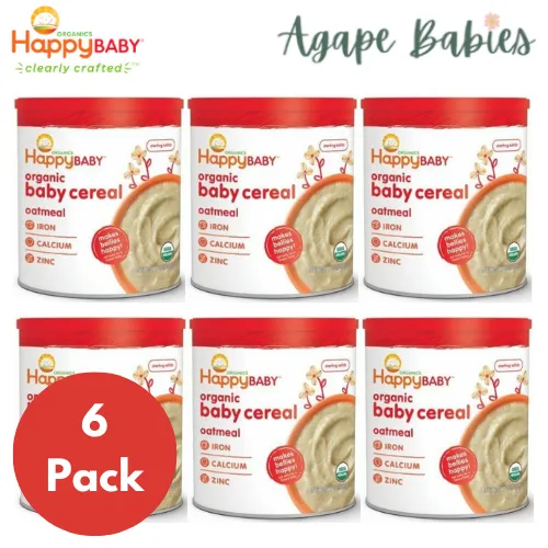[6-Pack] Happy Family Happy Baby Organic Baby Cereal - Oatmeal, 198 G ...
