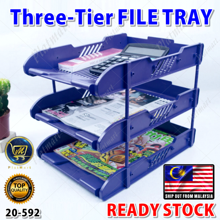 PLATMART - 3 Tier File Document Tray / Letter Paper Rack 20-592 | Lazada