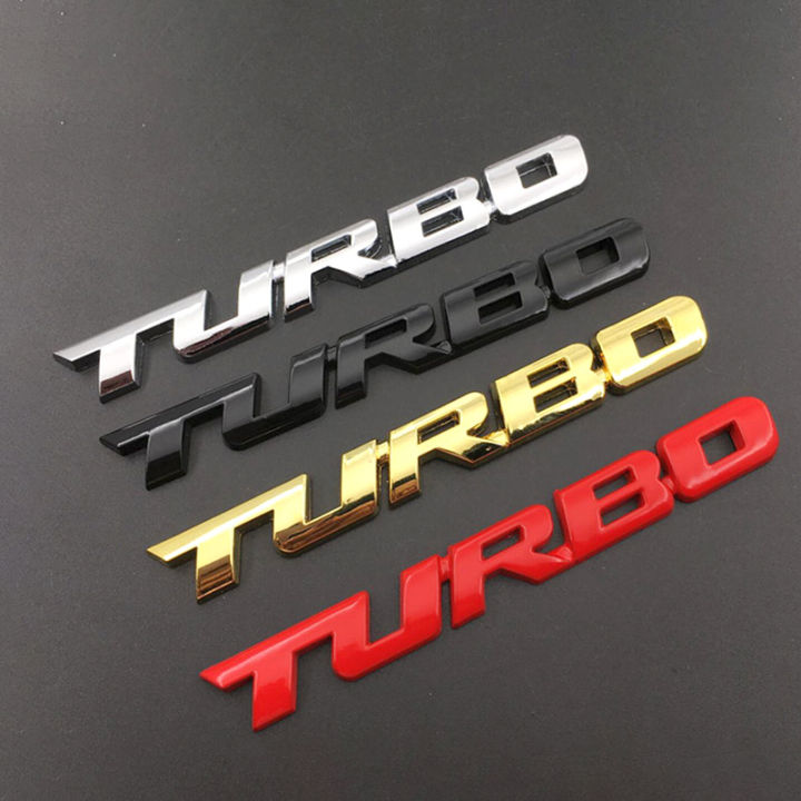 Car Labeling TURBO Word letter 3D Chrome Metal Car Metal Sticker ...