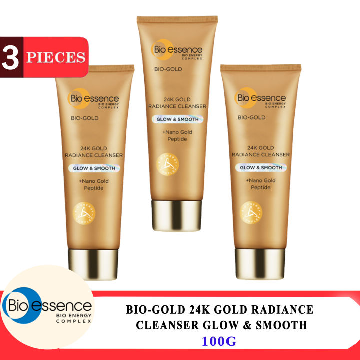BIO ESSENCE Bio-Gold 24k Gold Radiance Cleanser Glow & Smooth 100g ...