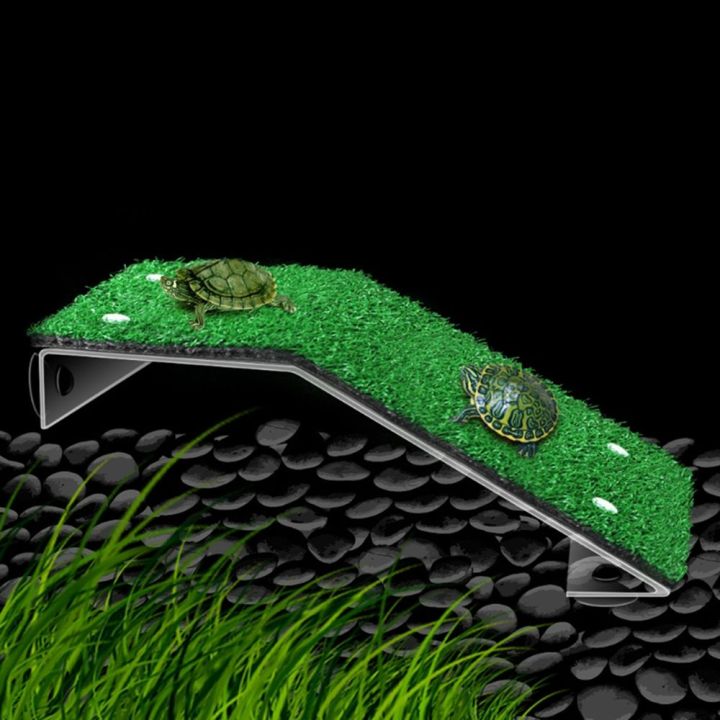 XIAOYANJING Simulated Decoration Rest Lawn Aquarium Accessories Turtle ...